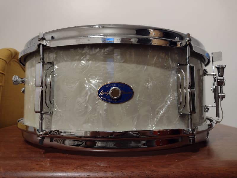 Vintage 1966 Leedy Frank Capp 5.5 x 14" Snare Drum in White | Reverb
