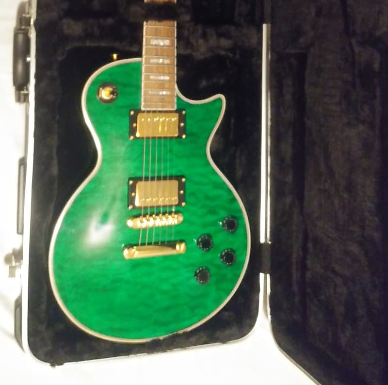 Firefly FFLP Elite Les Paul Quilted Emerald Green w/ hard | Reverb