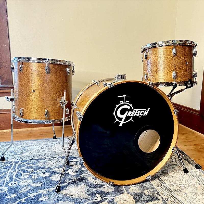 Vintage Gretsch Drum Set. Custom Wood Finish. 3 Piece Shell | Reverb