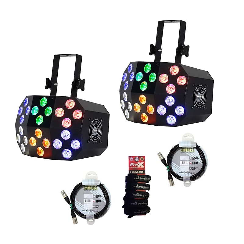 2 Eliminator Lighting Mega Wash 24 RGBWA+UV LED Effect Lights | Reverb