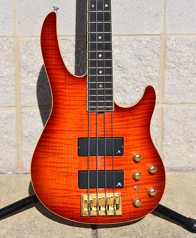 1990s Brian Moore i4 Bass Red Burst | Reverb