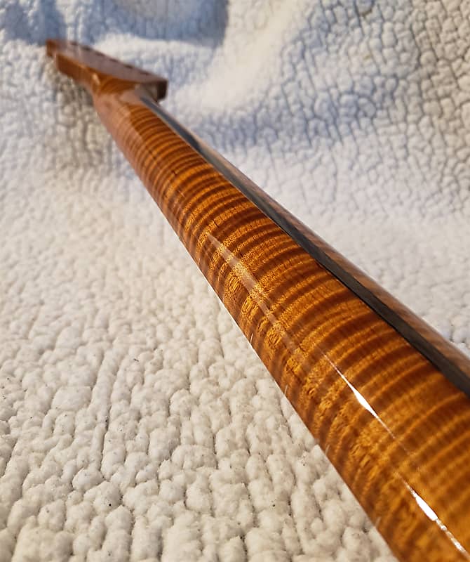 5A +USA made Dark roasted flame maple neck. Made for a Tele | Reverb