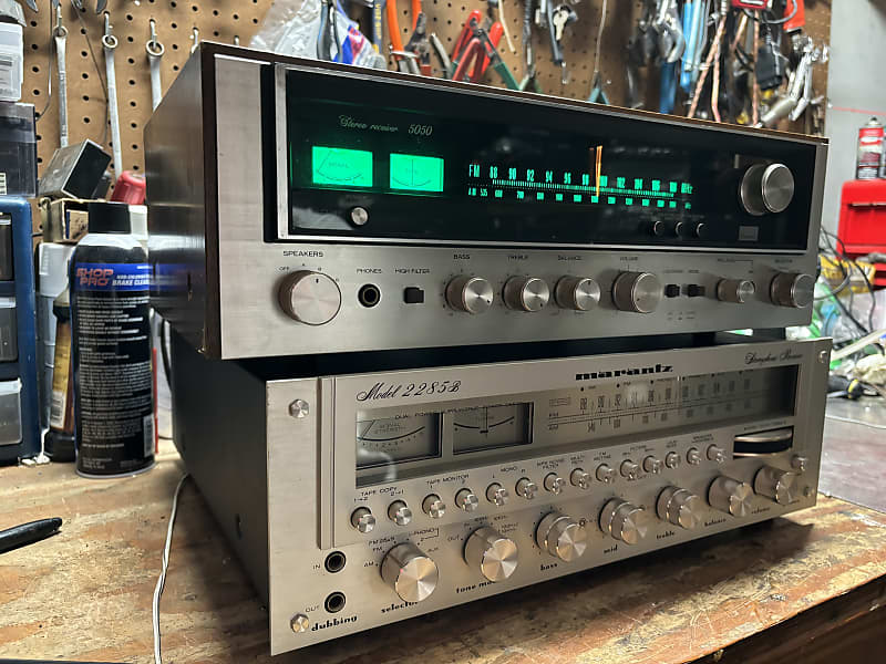 Sansui 5050 Stereo Receiver 1977 - Silver face Walnut cabinet | Reverb