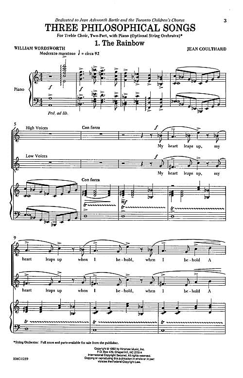 Three Philosophical Songs Jean Coulthard | Reverb