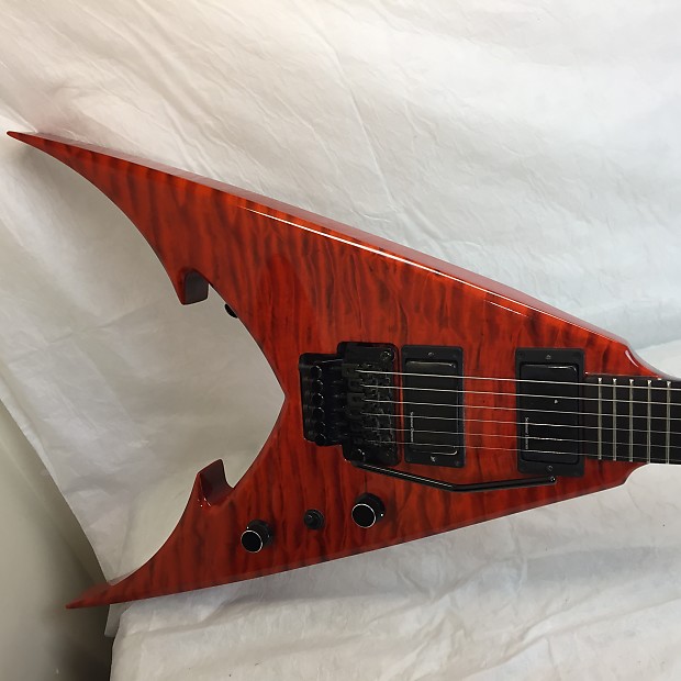 Bernie Rico Jr Vixen V Mahogany NTB Guitar Trans Orange + | Reverb