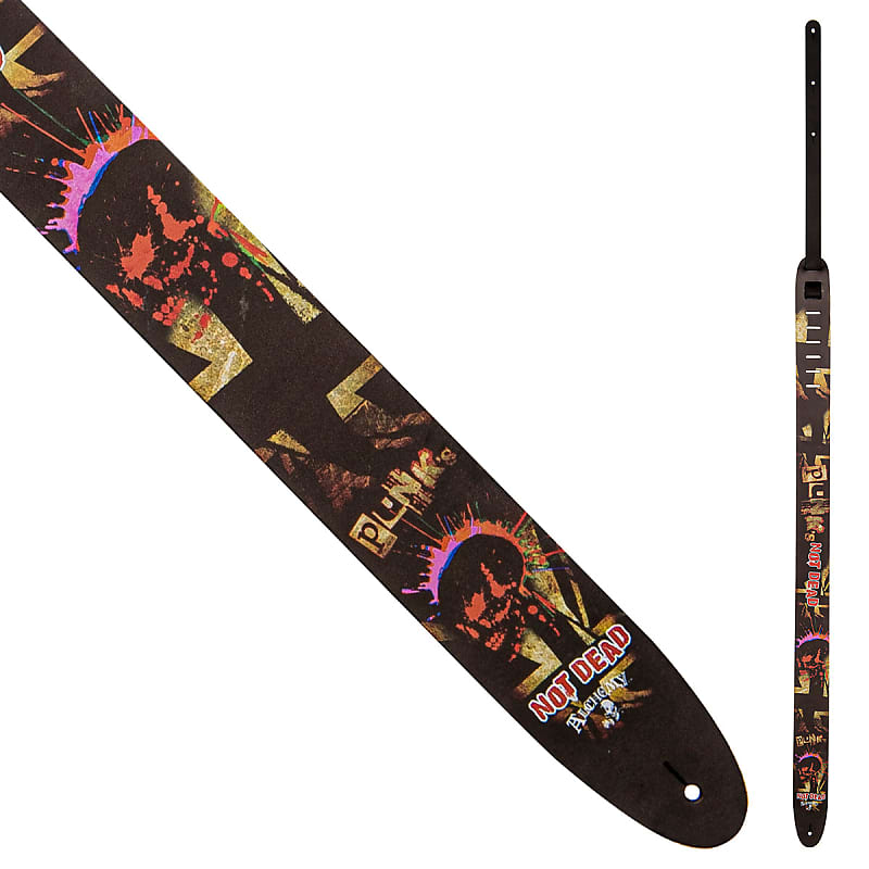 Perri's 2.5" Leather Guitar Strap ~ Alchemy Punk's Not Dead | Reverb