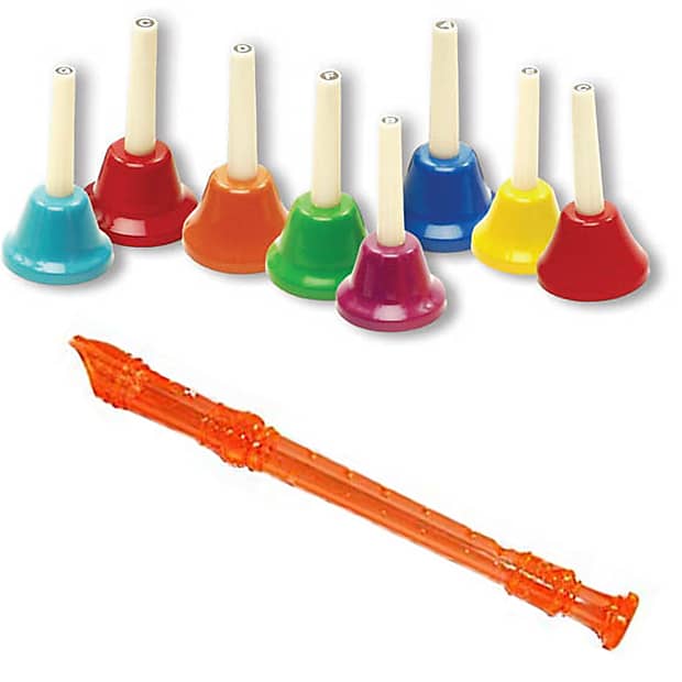 8 Note Handbell Set with Orange Recorder | Reverb