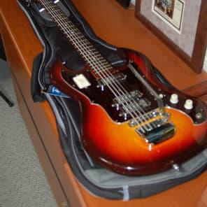 1966 Conrad Teisco Three Pickup Baritone Sunburst New Gigbag | Reverb