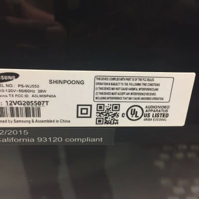Samsung PS-WJ550 & HW-J550 Wireless Subwoofer & Active | Reverb