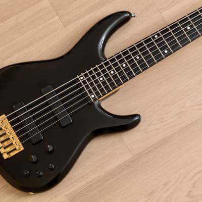 1989 Moon MBC-6 6-String Bass Black w/ Bartolini Pickups & | Reverb