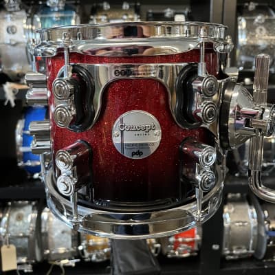 PDP Concept Maple Snare 2019 Cherry red to black sparkle fade | Reverb