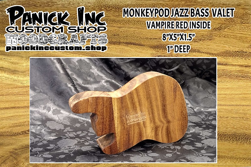 Panick Inc Custom Shop Jazz Bass Monkeypod Exotic Hardwood | Reverb