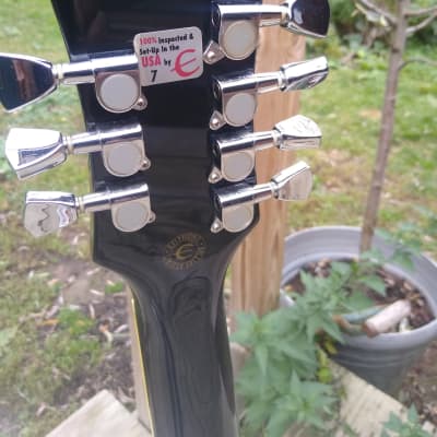 Rare 2000 Epiphone Trans Black Flame 7-String Les Paul Korean | Reverb