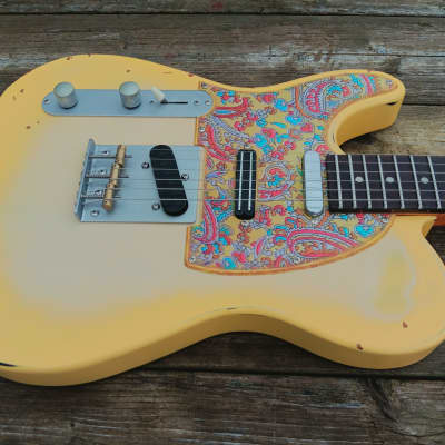 Farris Built - Nashville Telecaster - Cream Yellow Paisley | Reverb
