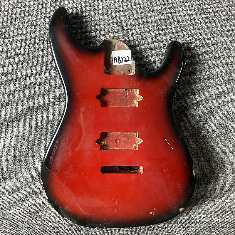 Double Cutaway Red Burst HH Guitar Body DIY Project | Reverb