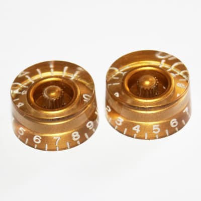 1990's Original Gibson Gold Barrel Knobs Speed Knobs | Reverb