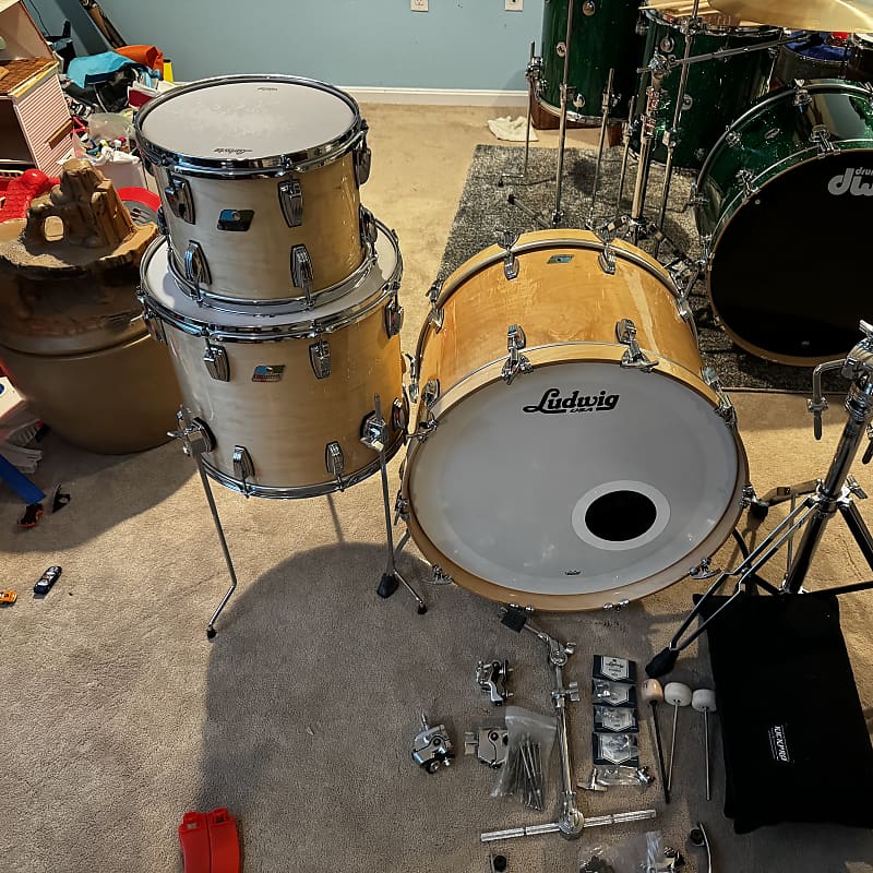 Ludwig Classic Maple 12,16,24 - Natural Gloss, Atlas Stands | Reverb