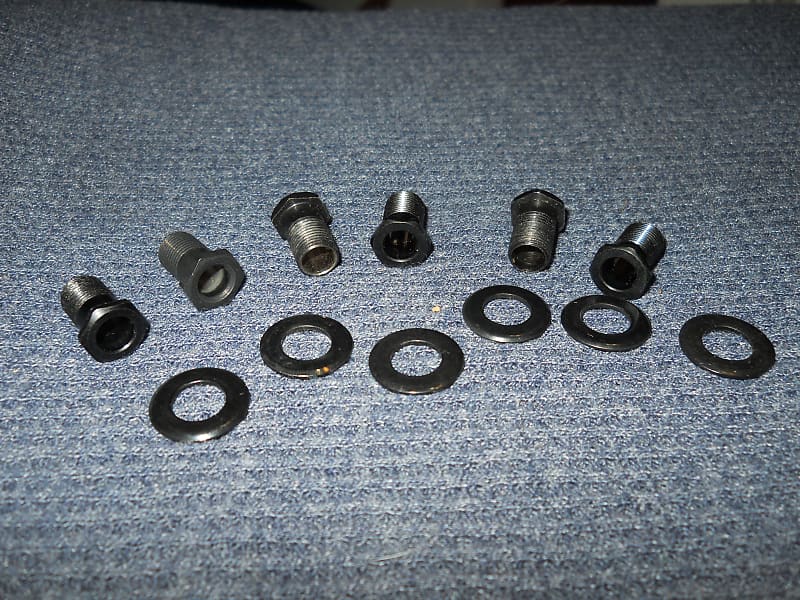 Set of 6 Threaded Tuner Bushings & Matching Washers - Black | Reverb