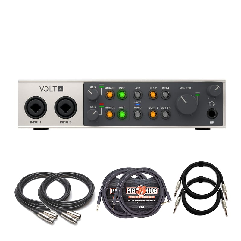 Universal Audio VOLT-4 USB Audio Interface with XLR Cables, | Reverb