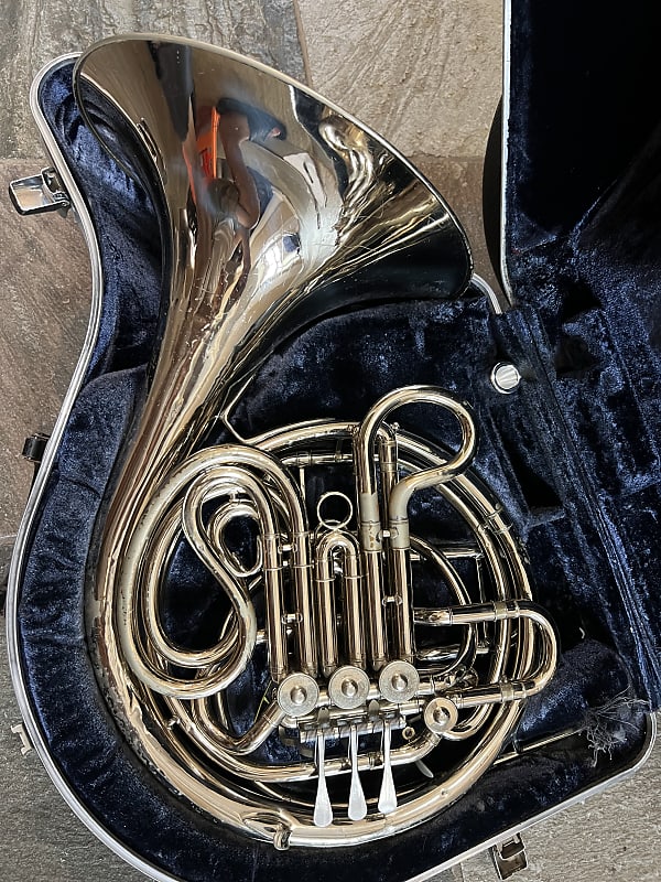C. G. Conn 8D Silver Double French horn. Made in USA | Reverb