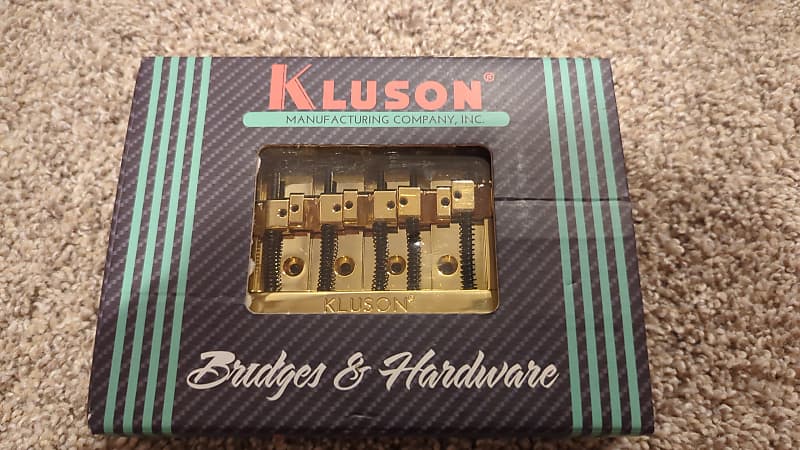 Kluson Hi-Mass 5-String Bass Bridge with Brass Saddles - Gold | Reverb