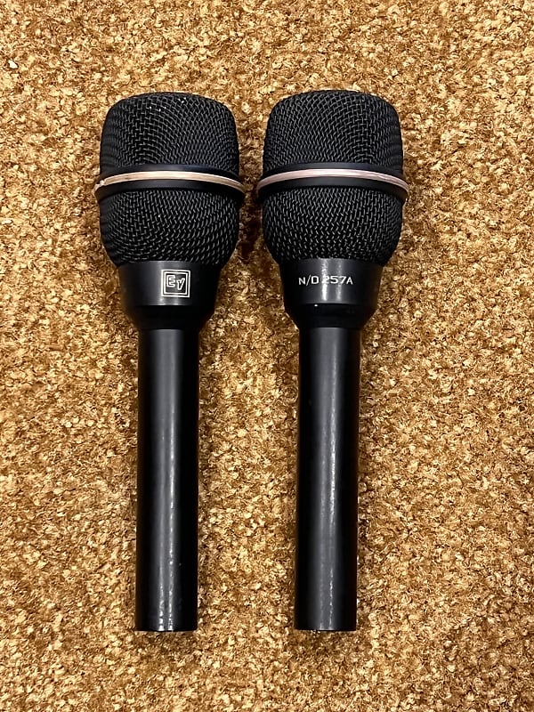 Pair of 2 Electro-Voice EV N/D 257A Mics Handheld Dynamic | Reverb