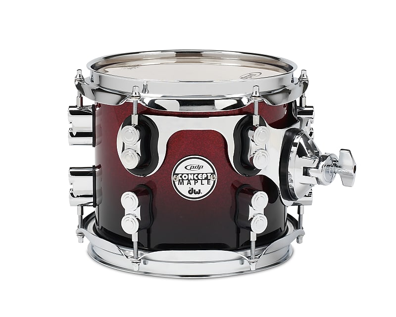 PDP Concept Series Maple Suspended Tom, 7x8, Red to Black | Reverb