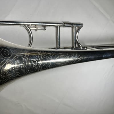 Vintage King Conservatory 1920s Silver Plated Trombone over | Reverb