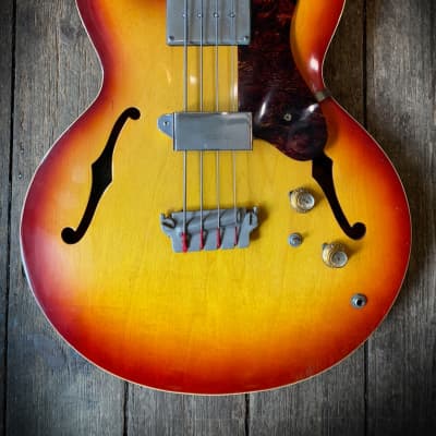1964 Epiphone Rivoli Bass in Sunburst finish | Reverb