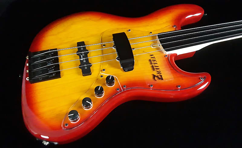 Atelier Z M245 Custom Fretless Trans Orange Burst | Reverb