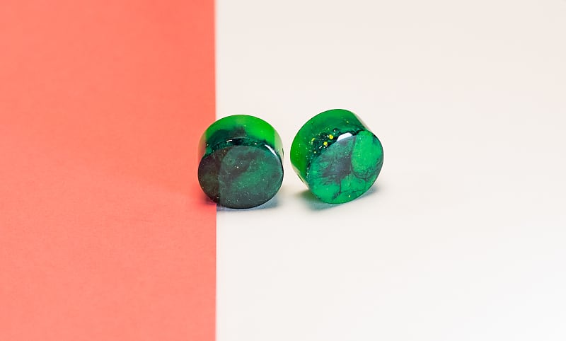 Dark Navy/Slime Green Swirl - P3 Set Screw Knob Duo | Reverb Australia