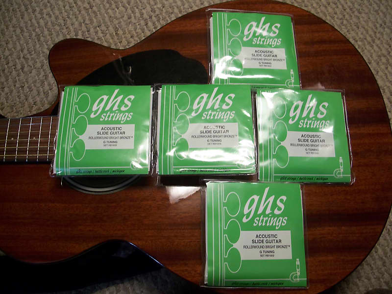 Five (5) sets GHS Acoustic Slide Guitar Strings (G Tuning) | Reverb