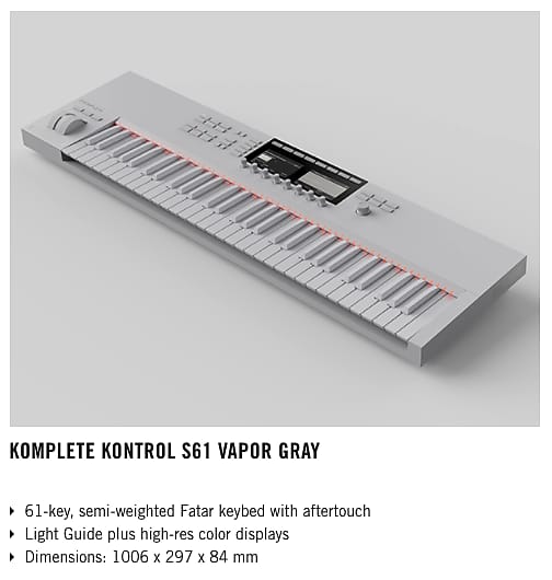 Native Instruments Komplete Kontrol S61 Vapor Gray 2021 | Reverb