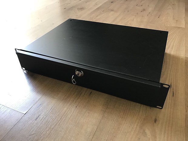 Raxxess 2U 2-Space Rack Drawer with Lock Black | Reverb