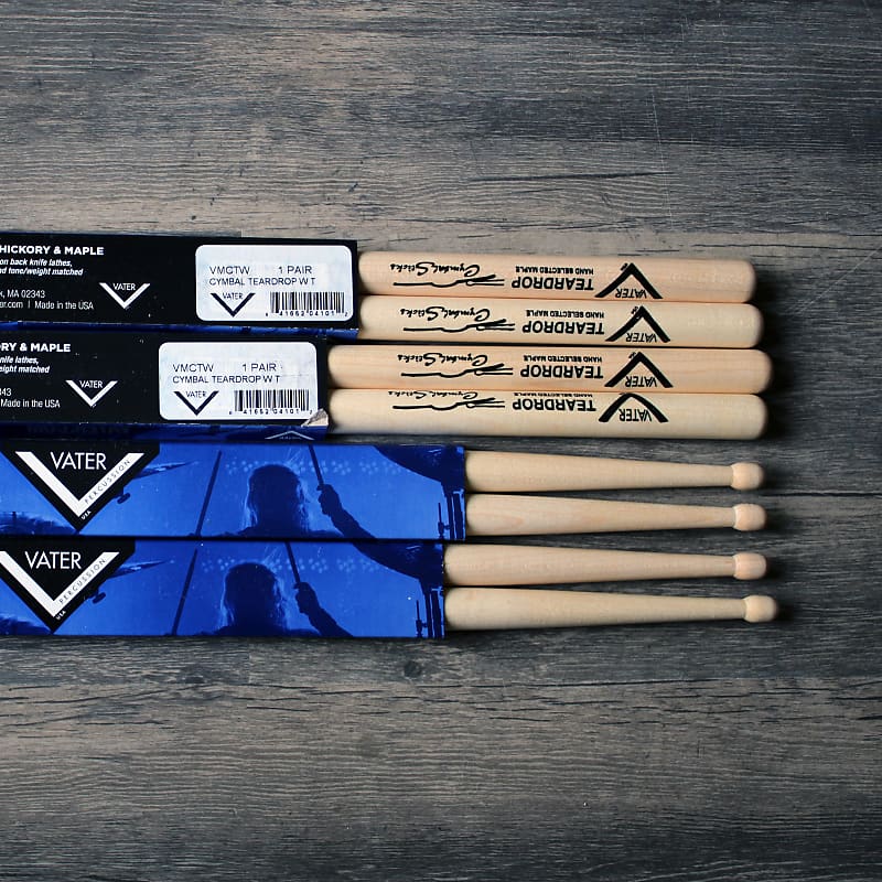 Vater VMCTW Teardrop Cymbal Sticks, Maple, Wood tip (4 pack) | Reverb