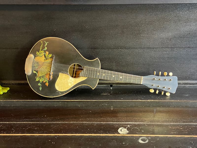 Supertone Mandolin 1930s - Black with Flowers | Reverb