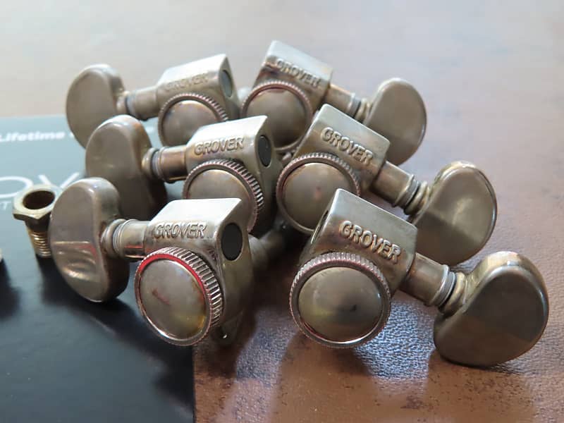 aged GROVER 502N LOCKING nickel Roto-Grip tuners fit Gibson | Reverb