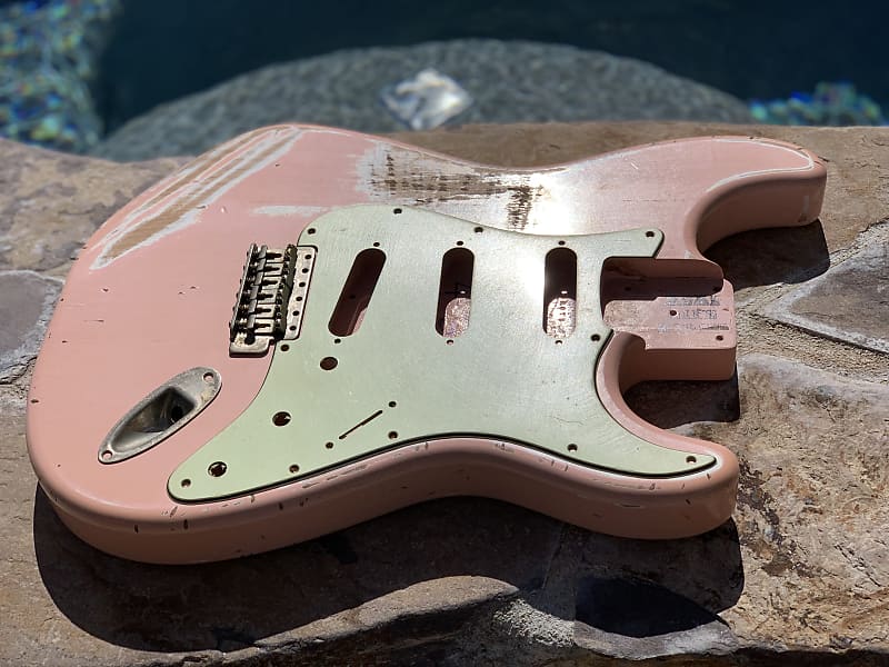 Real Life Relics Strat Stratocaster Body Aged Shell Pink | Reverb