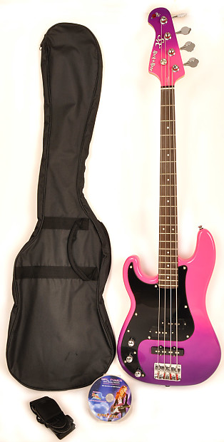 SX GB Rose 1K PPB Left Handed Purple and Pink Bass Guitar | Reverb