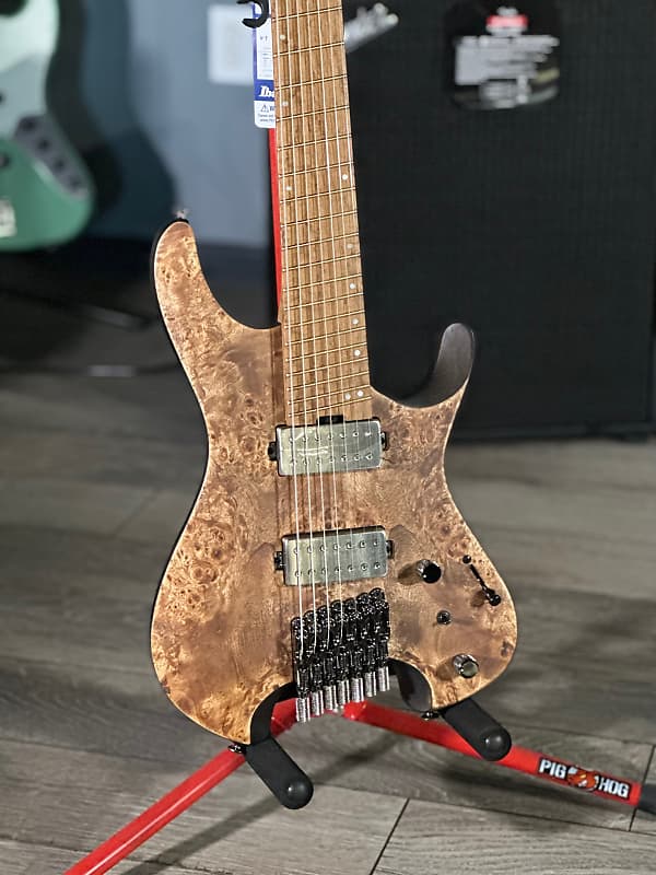 Ibanez QX527PB, Antique Brown Stained 7 String Slanted Fret | Reverb