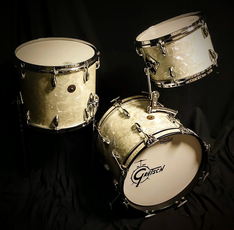 Gretsch Round Badge Jazz Kit Vintage 60s 16"x12" bass drum! | Reverb