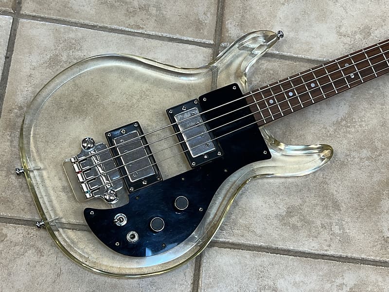 1970s era Univox Lucite 4 string Bass Dan Armstrong MIJ Japan | Reverb