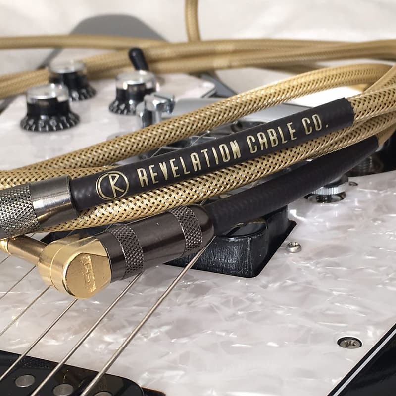 Revelation Cable Co. - Dark Gold Tweed - 15ft Straight to | Reverb
