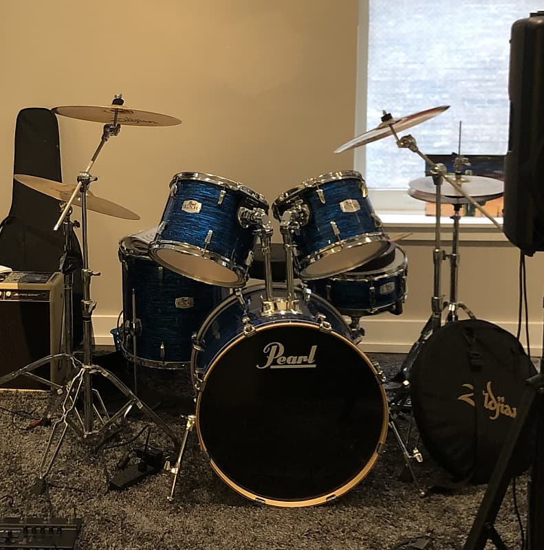 Pearl EXR Export Series 5 Piece Drum Kit ~2009 - Radical Blue | Reverb