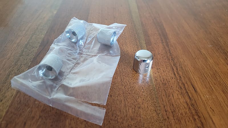 Chrome Knurled Control Knobs - Set of 4 | Reverb