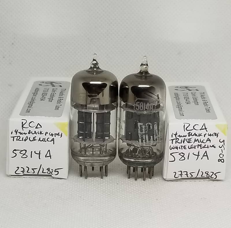 RCA 5814A Black Plate Triple Mica Well Balanced Pair | Reverb UK