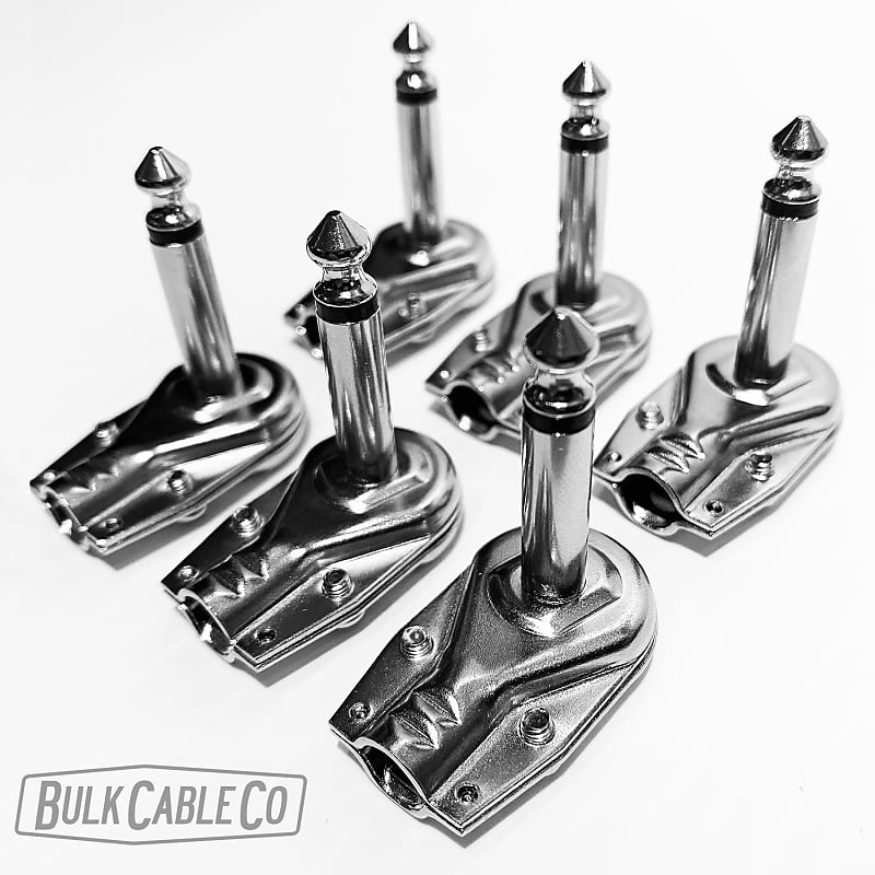 6 Pack - Low Profile 1/4" Flat Pancake Right Angle Patch | Reverb