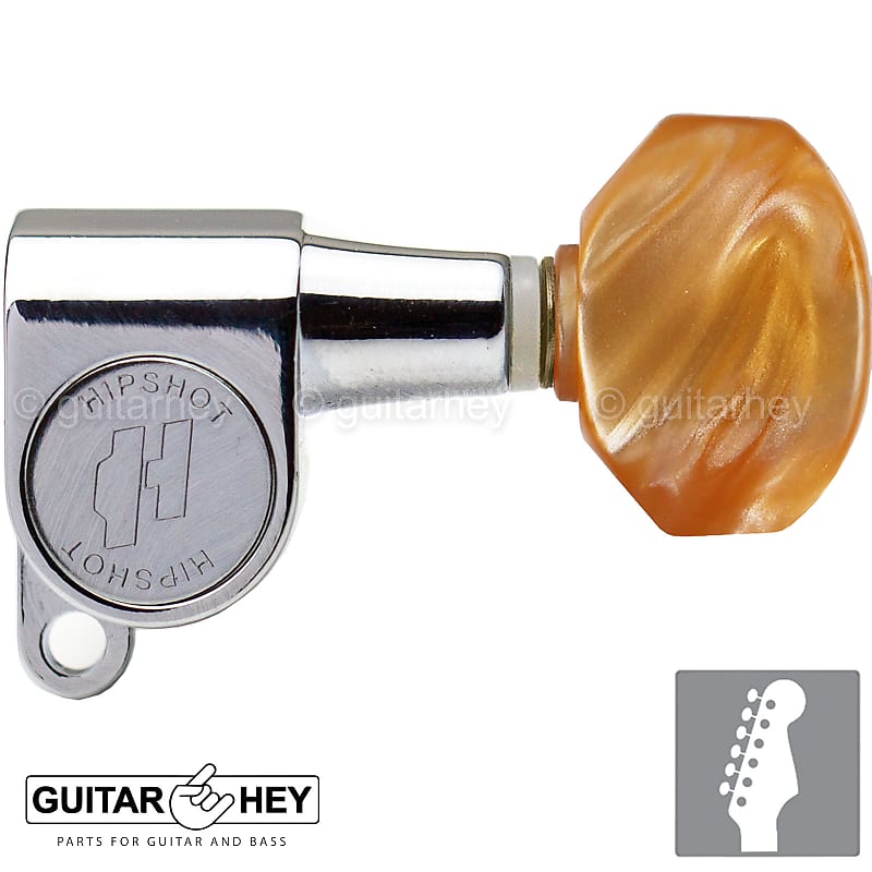 NEW Hipshot Classic Mini Tuners 6 in line STAGGERED AMBER HEX | Reverb
