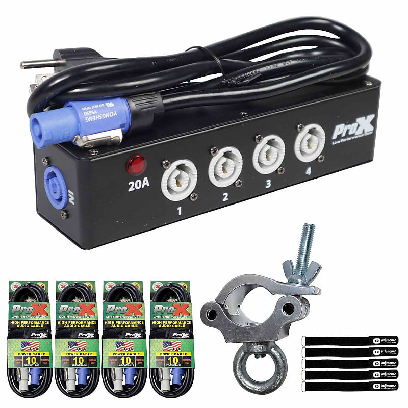 ProX X-PWCX4 BOX Power Center 4-Way PowerCon Splitter with | Reverb