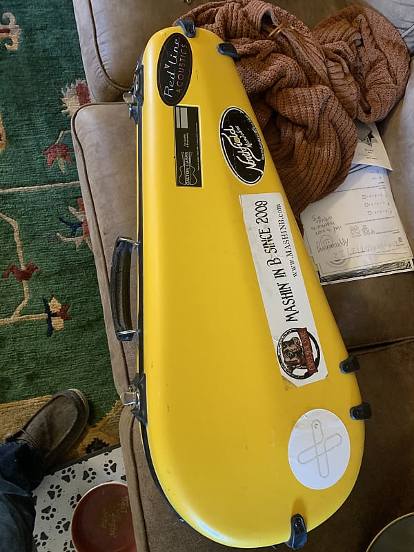 Calton Mandolin case 2013 Yellow w black interior | Reverb